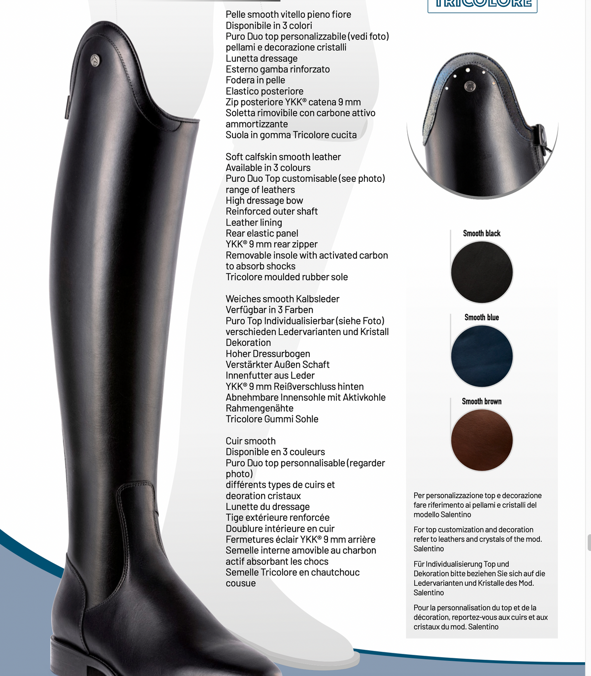 Tricolore Puro Duo Dressage Boot - Gee Gee Equine